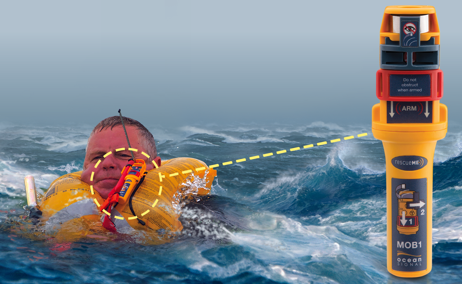 Ocean Signal rescueME MOB1 AIS MOB (personlig SART) 740S-01551 | Scanmarine